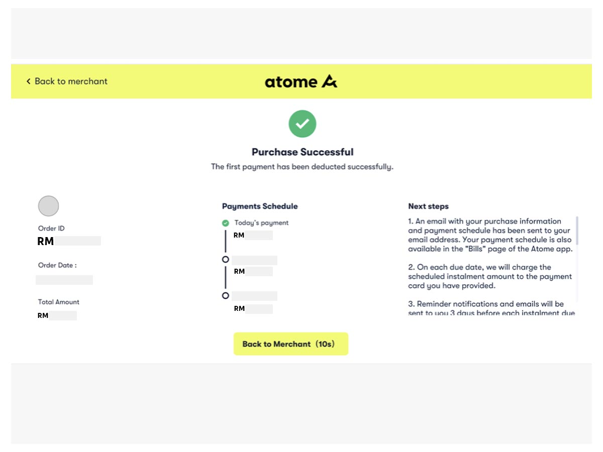 Atome Buy Now, Pay Later Payment / FAQs