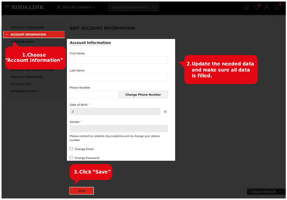 How to update the personal information on my account? / FAQs